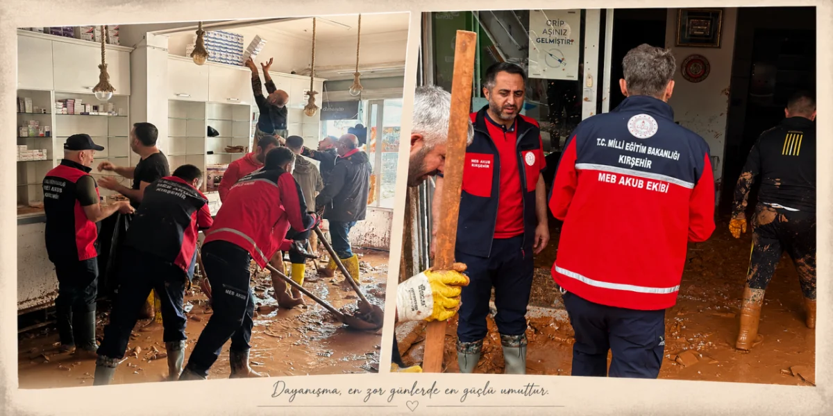 Kırşehir'deki Selde Öğretmenler Sahaya İndi